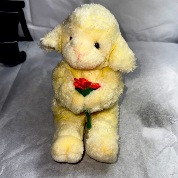 Russ Berrie | Toys | Russ Lambkin Lamb Sheep Cream 8 Holding Pink ...